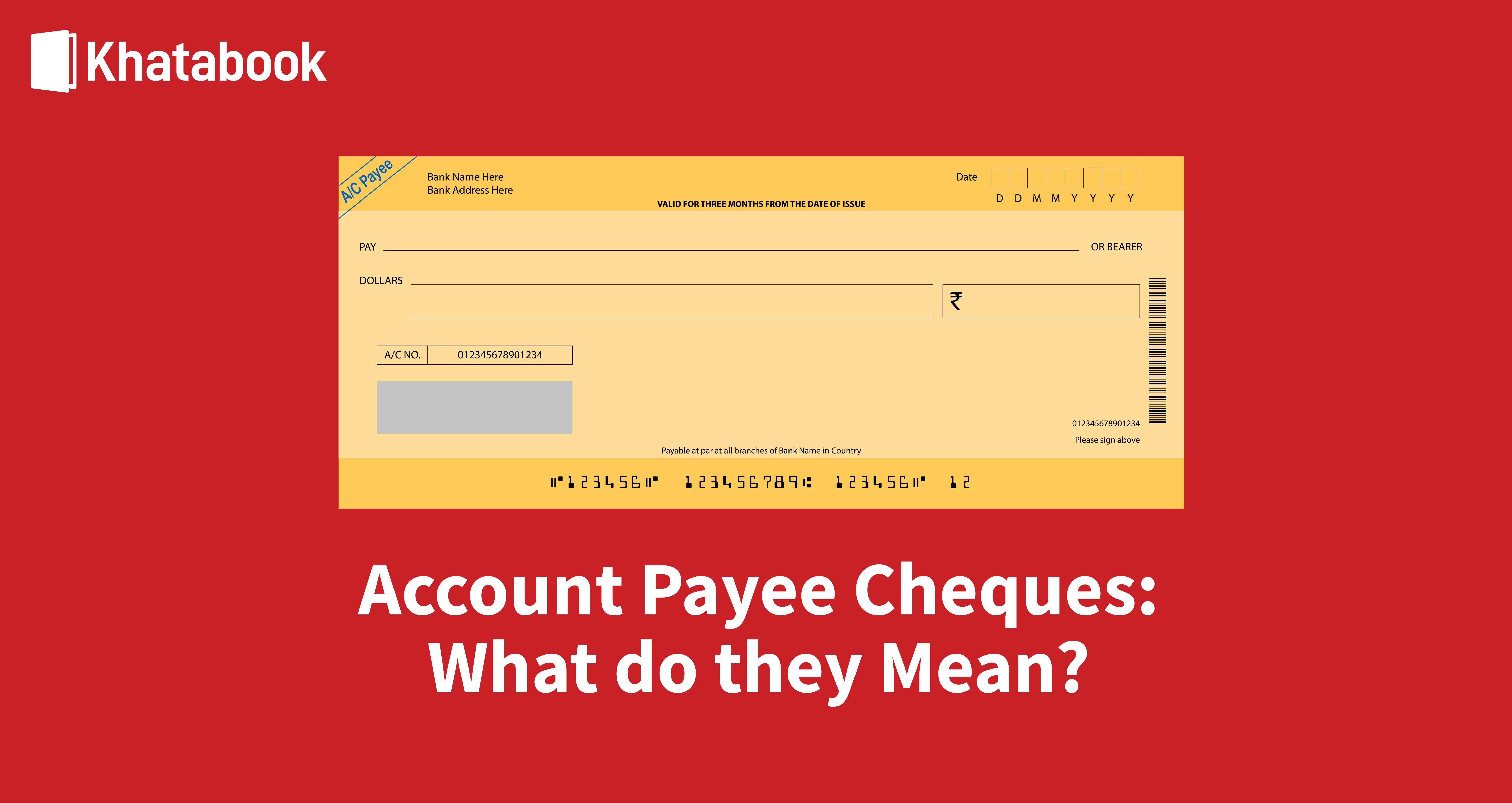 What Is Account Payee Cheque How To Write It